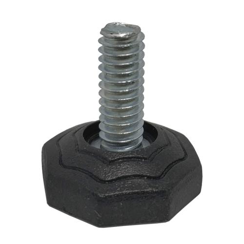 PÉ NIVELADOR 30MM 1/4X1 PRETO PLÁSTICO REF: M3